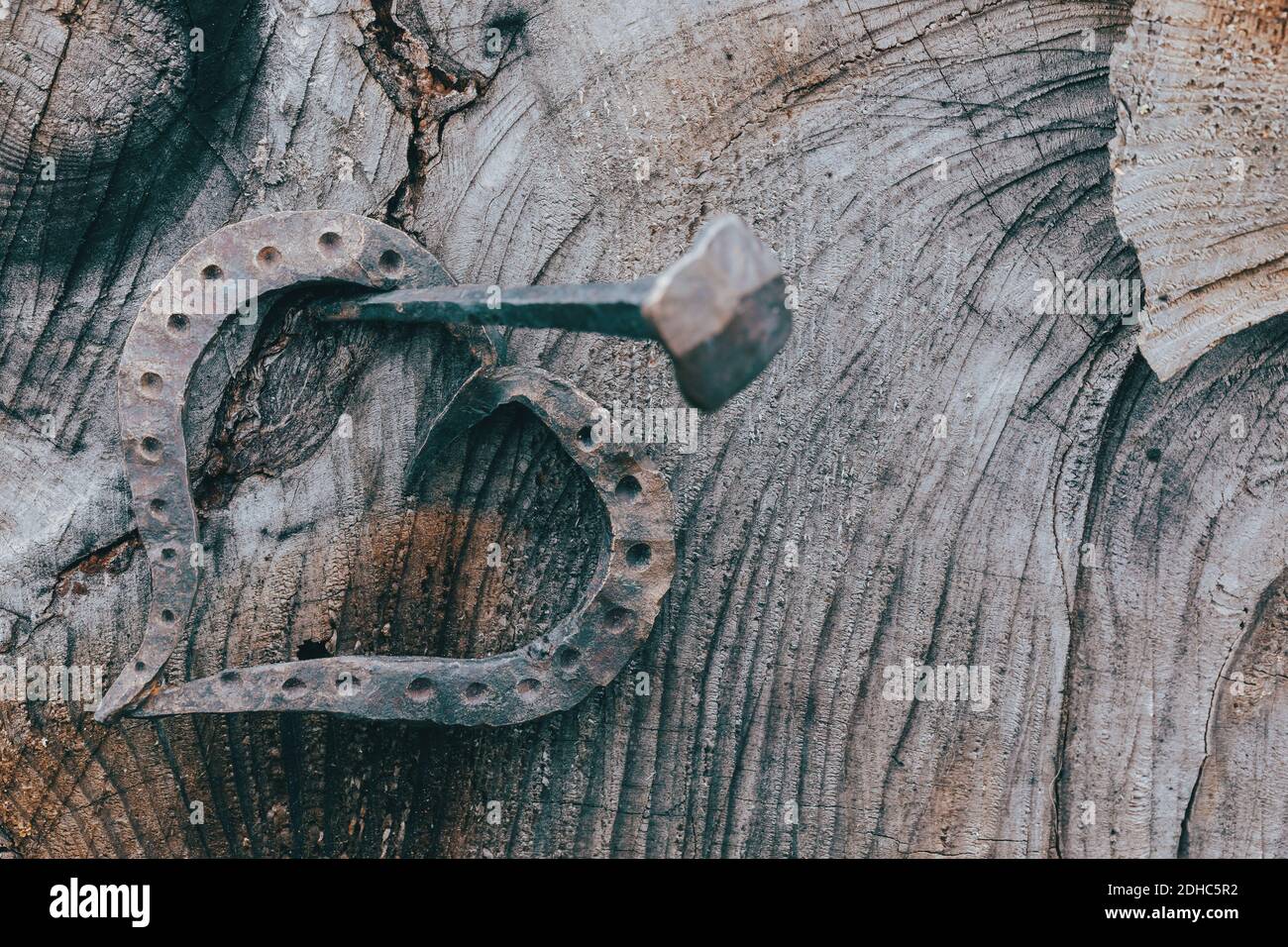 Forged heart and nail love concept Stock Photo - Alamy