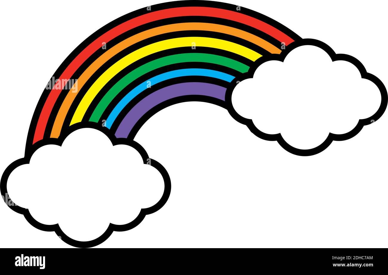 Rainbow With Clouds Clip Art