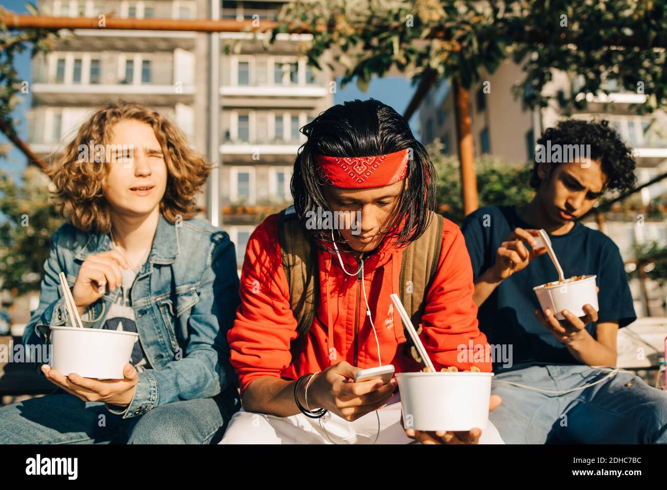 Mobile phone eating out hi-res stock photography and images - Alamy