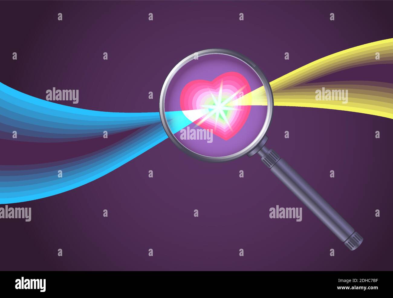 Conception and visual metaphor of Shining Heart with Flash Stock Vector ...