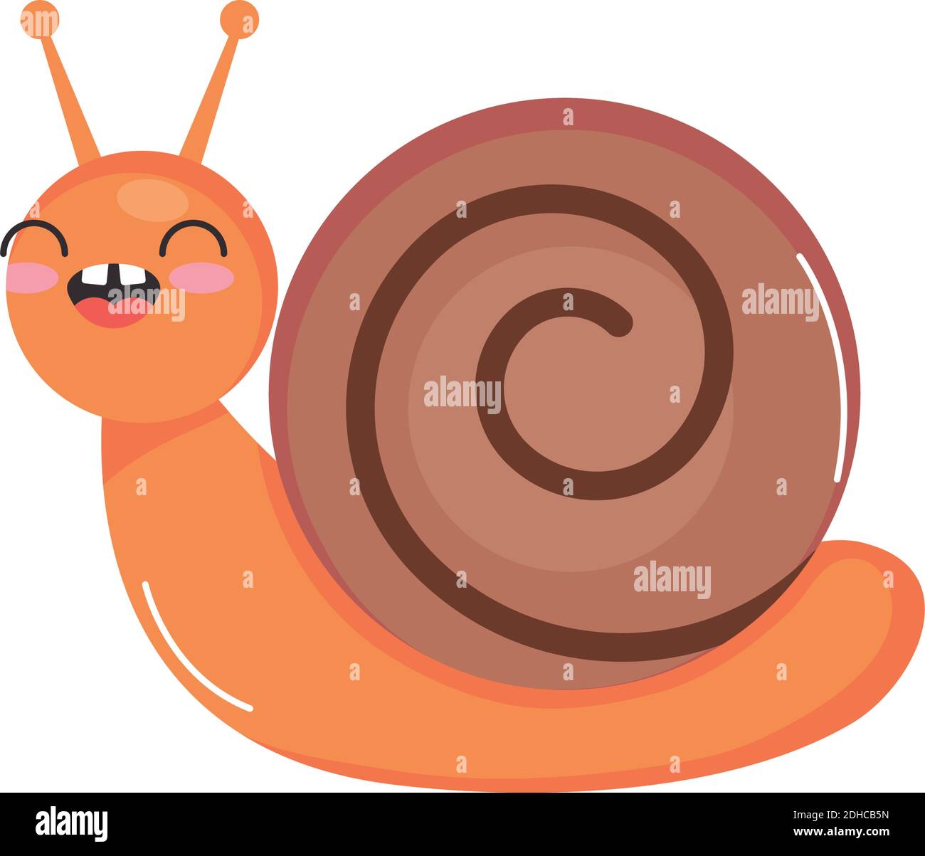 cute snail icon over white background, colorful design, vector ...