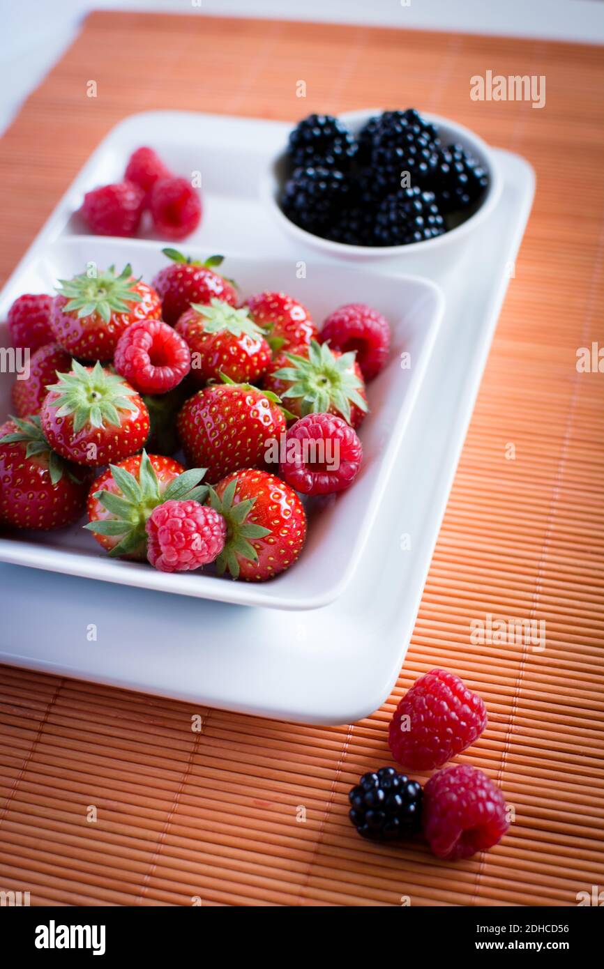 strawberries, raspberries, blackberries Stock Photo - Alamy