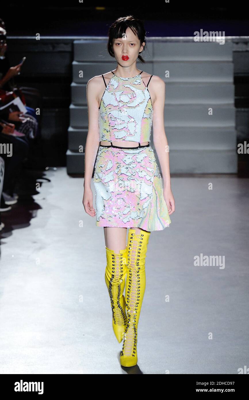 A model walks the runway during the Masha Ma Fashion Show as part of ...