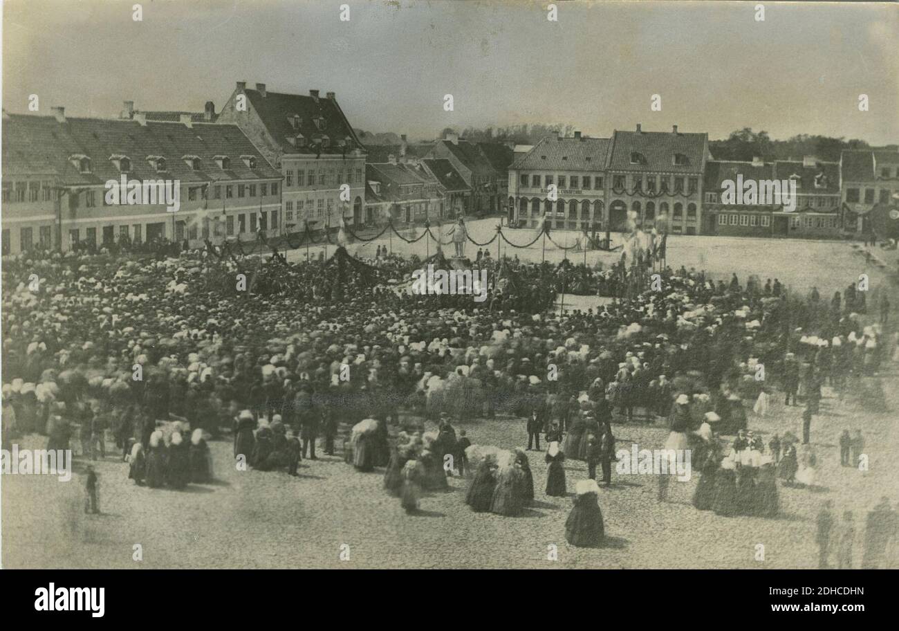 Køge 5 June 1869 statue inauguration Stock Photo - Alamy
