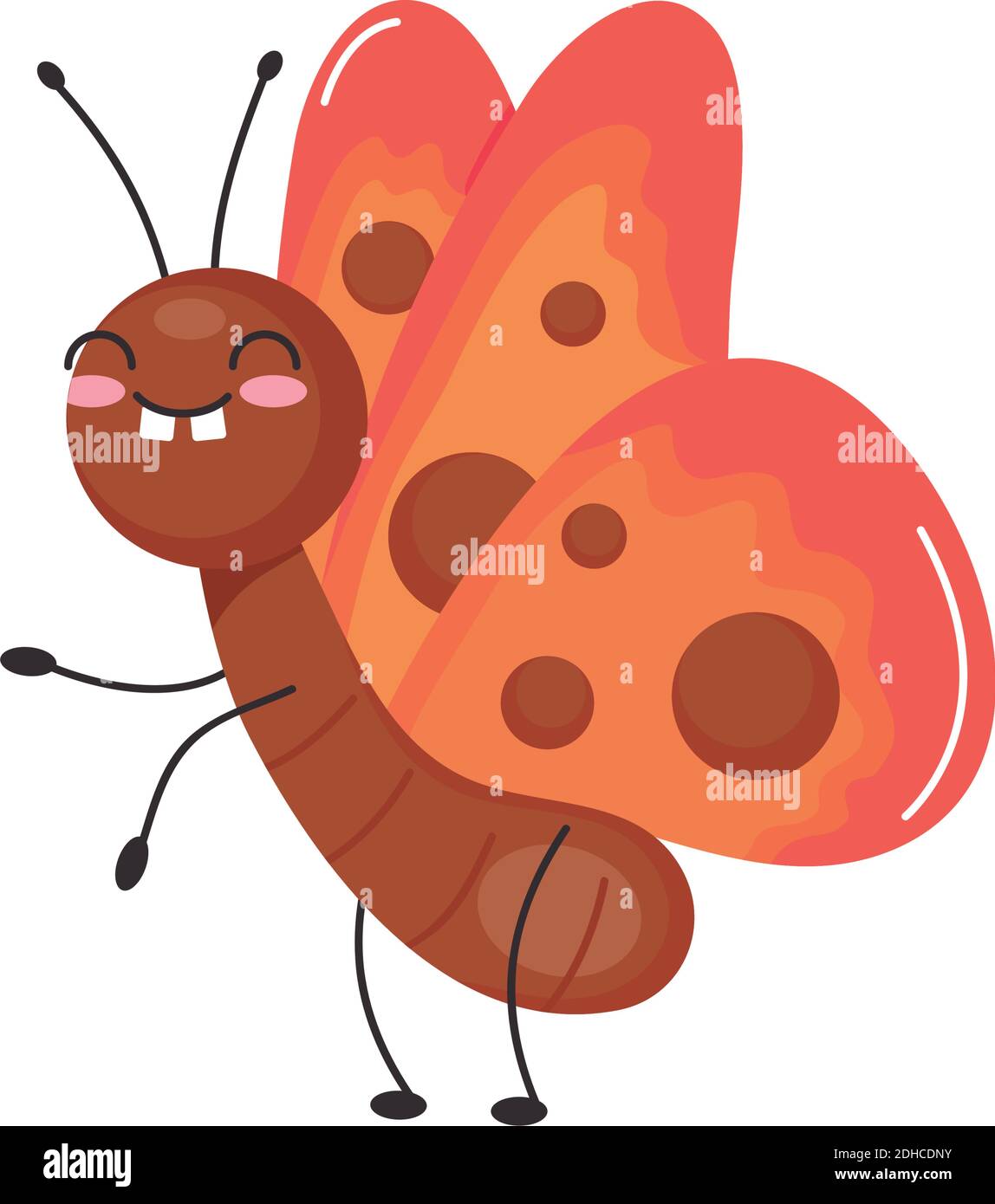 cute butterfly icon over white background, colorful design, vector ...