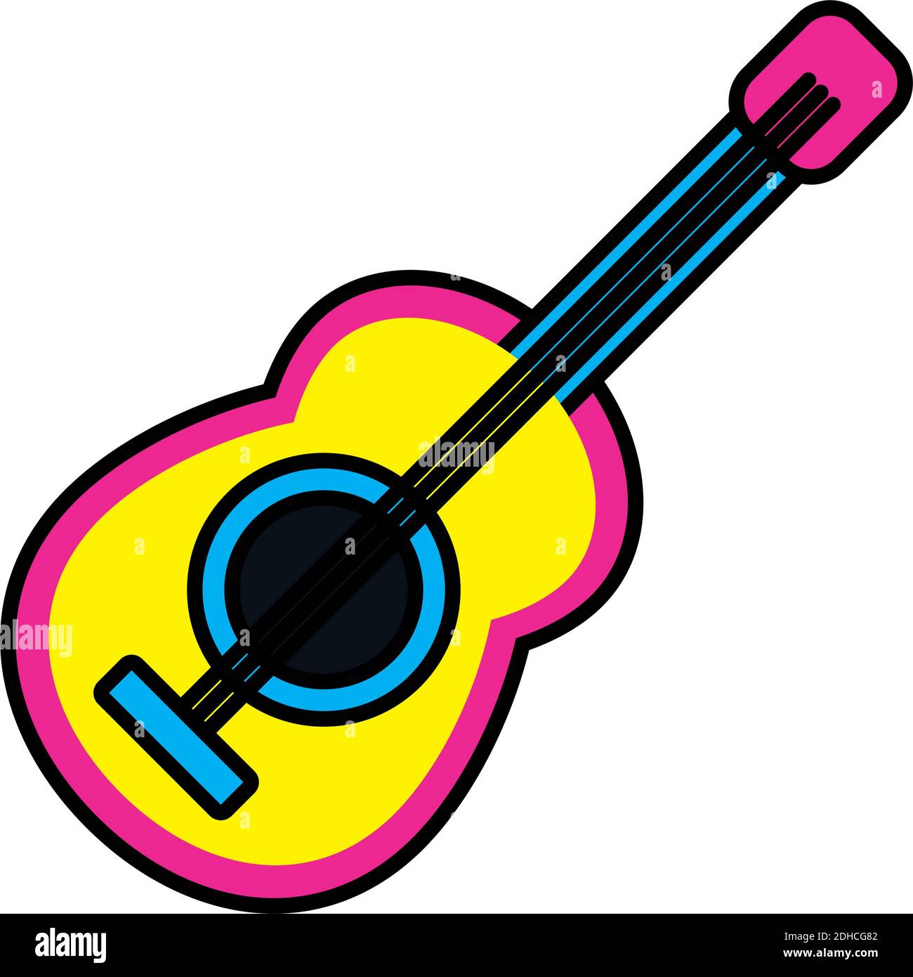 Guitar instrument design, Music sound melody and song theme Vector ...