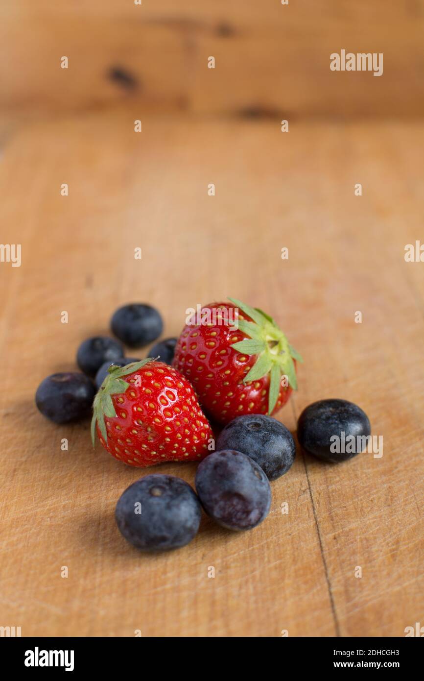 Blueberries and strawberry Stock Photo - Alamy