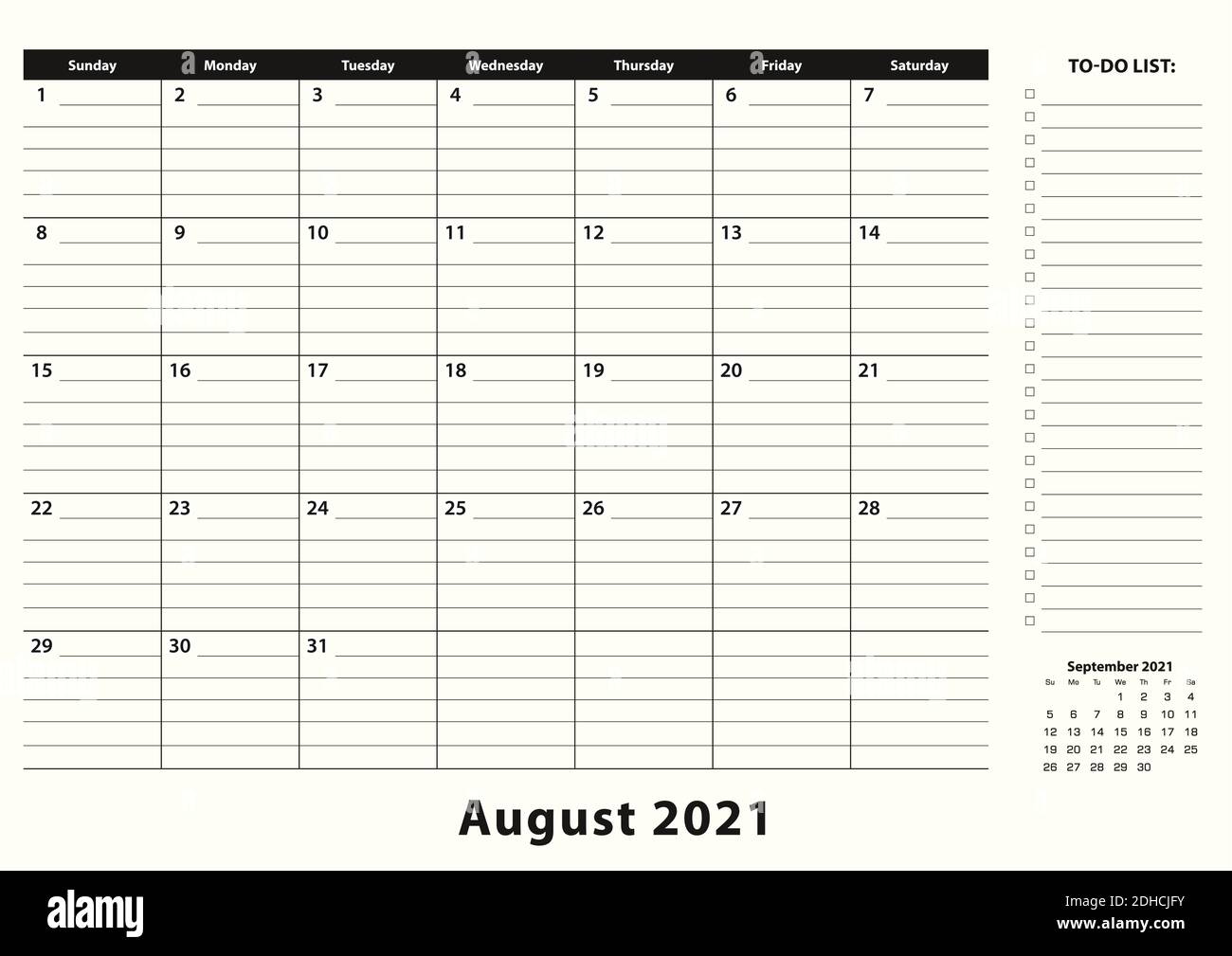 August 2021 Monthly Business Desk Pad Calendar. August 2021 calendar ...