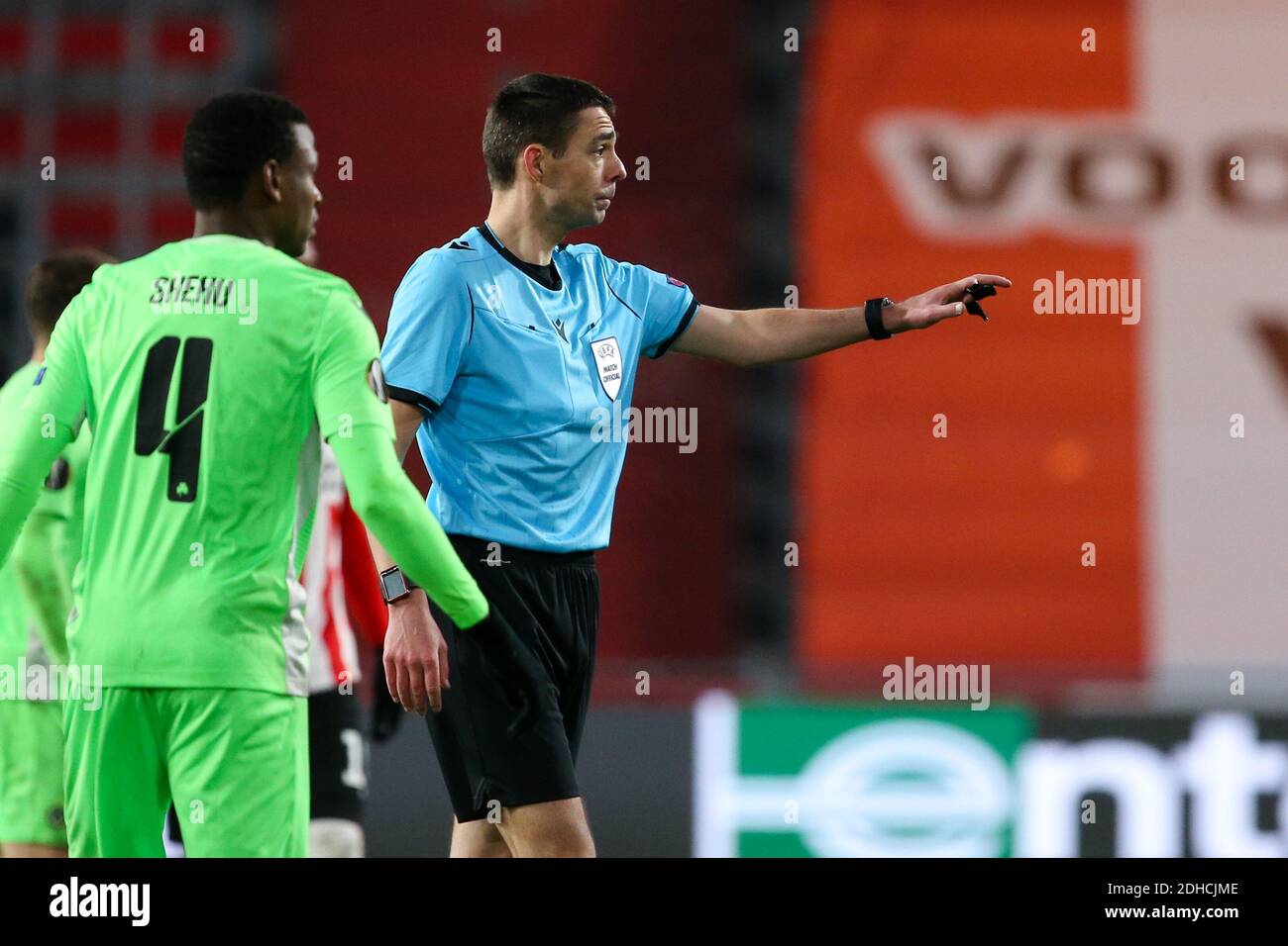 EINDHOVEN, NETHERLANDS - DECEMBER 10: referee Kevin Clancy before the ...