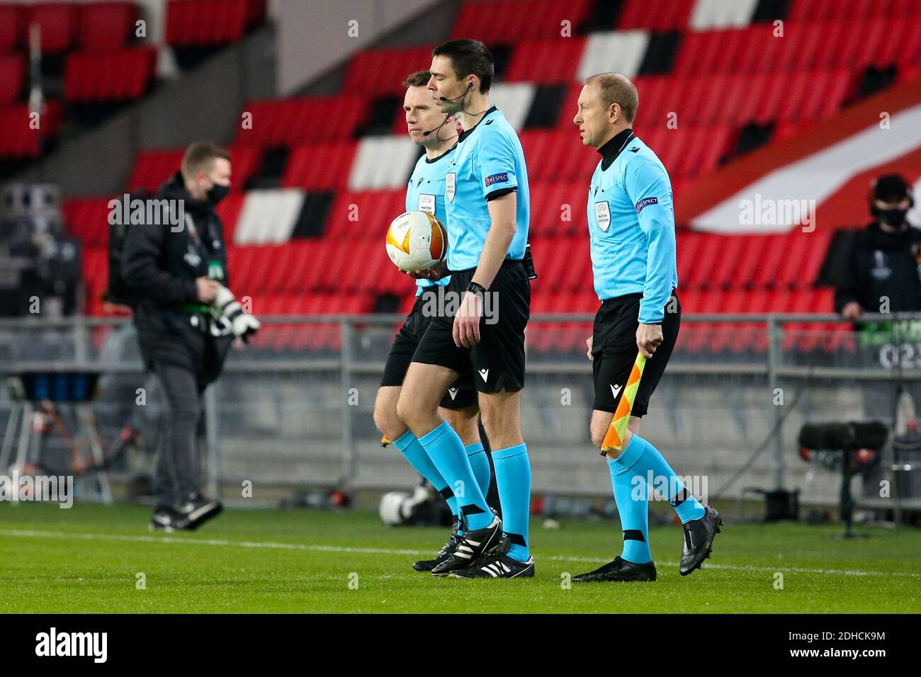EINDHOVEN, NETHERLANDS - DECEMBER 10: assistant referee Graeme Stewart ...
