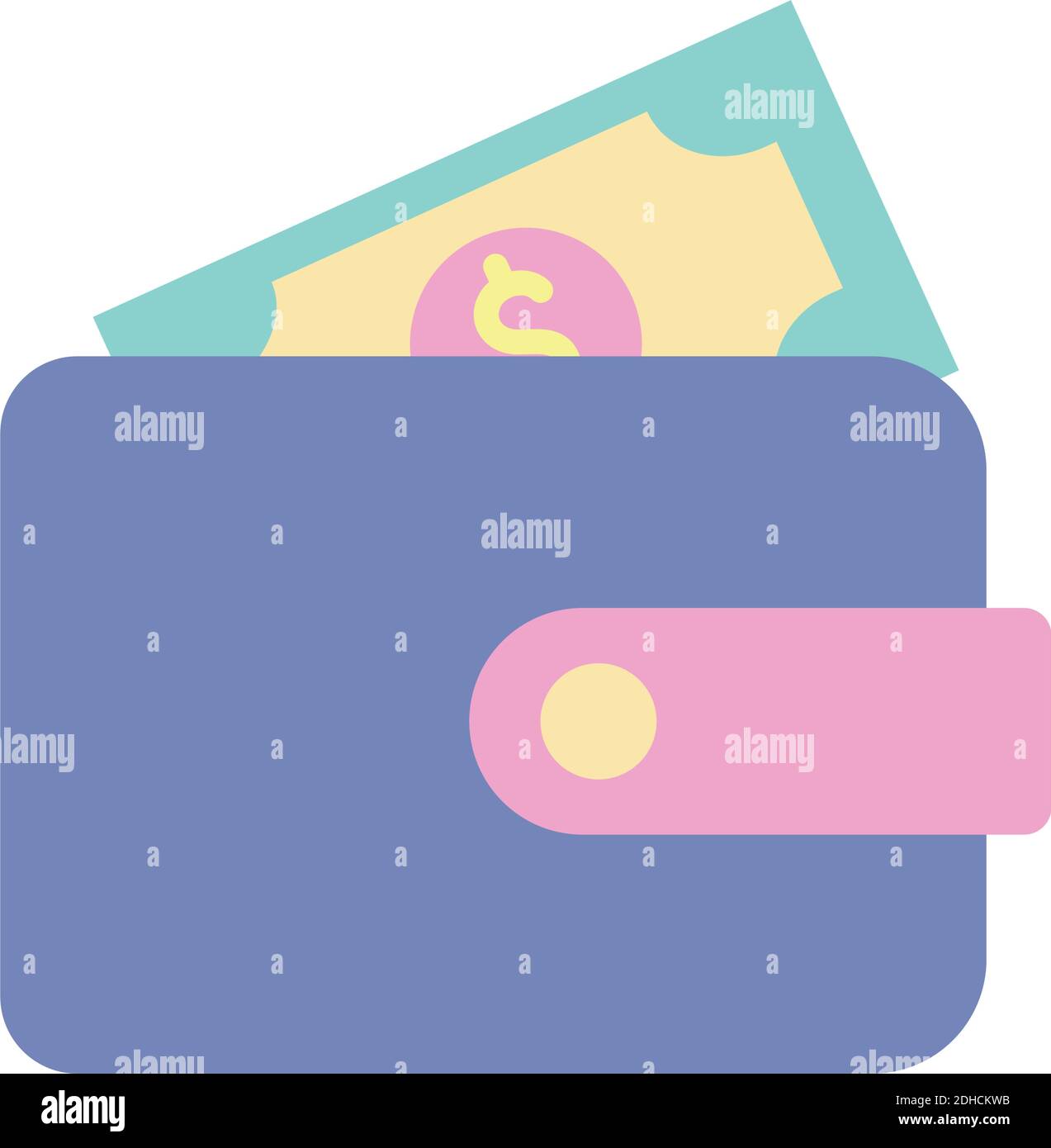 wallet with one dollar on a white background Stock Vector Image & Art ...