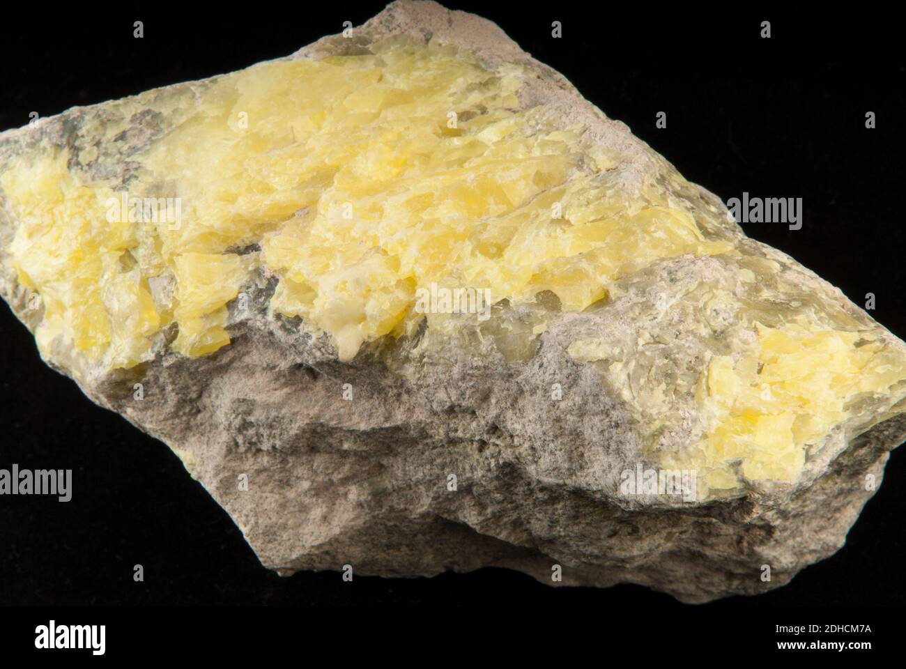 pure sulphur or sulfur ore sample, often called brimstone Stock Photo ...