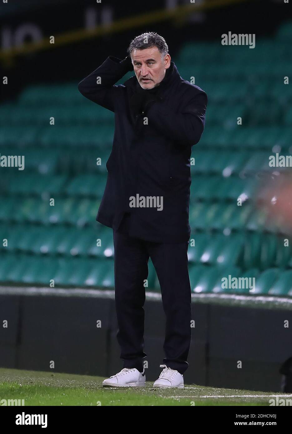 Lille manager Christophe Galtier on the touchline during the UEFA ...