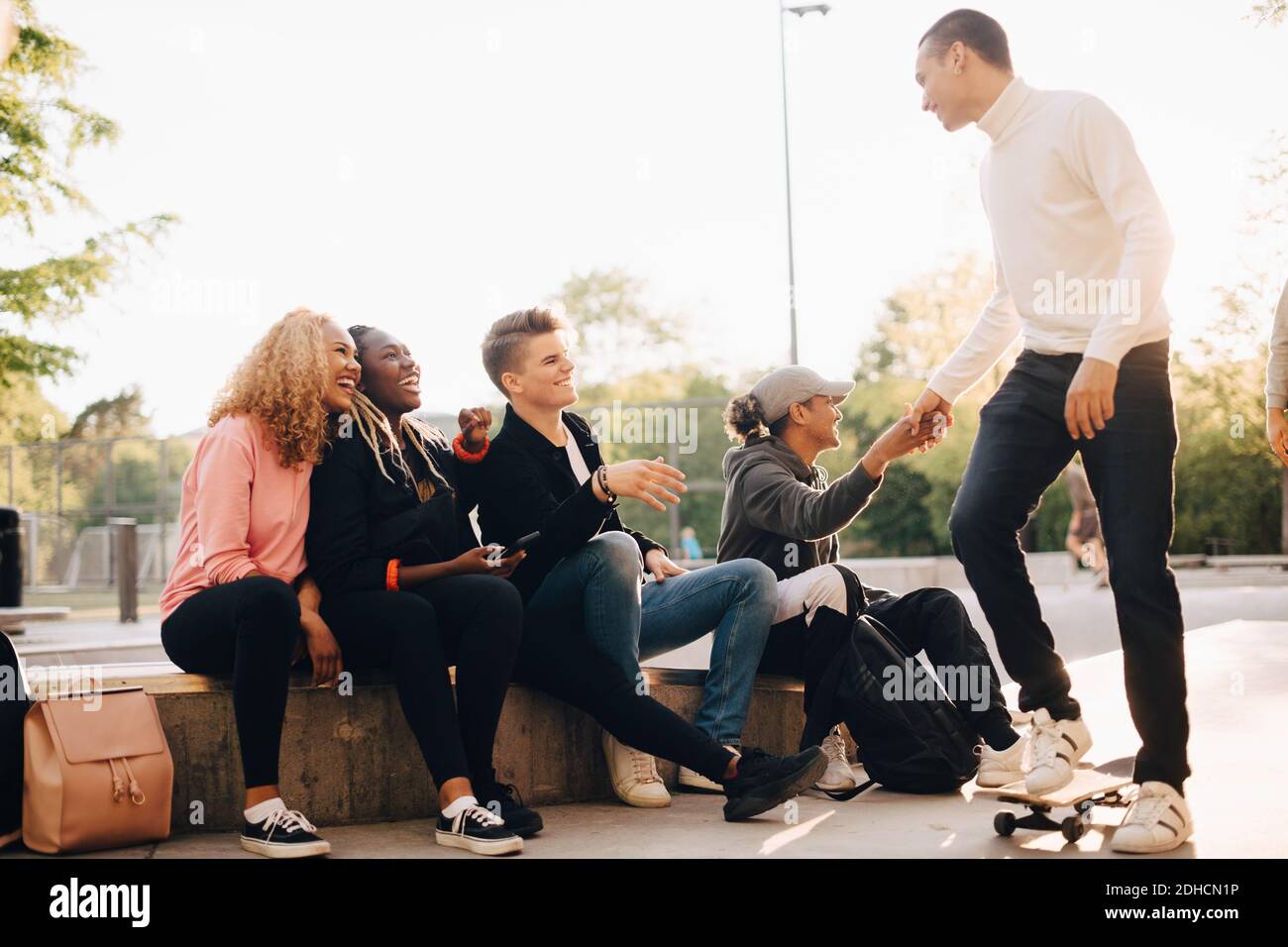 Teenage Friends Greeting High Resolution Stock Photography and Images ...