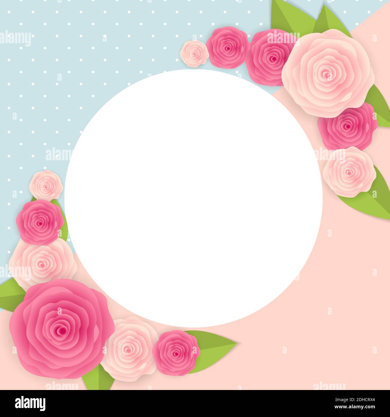 Cute Background with Frame and Flowers Collection Set. Vector ...