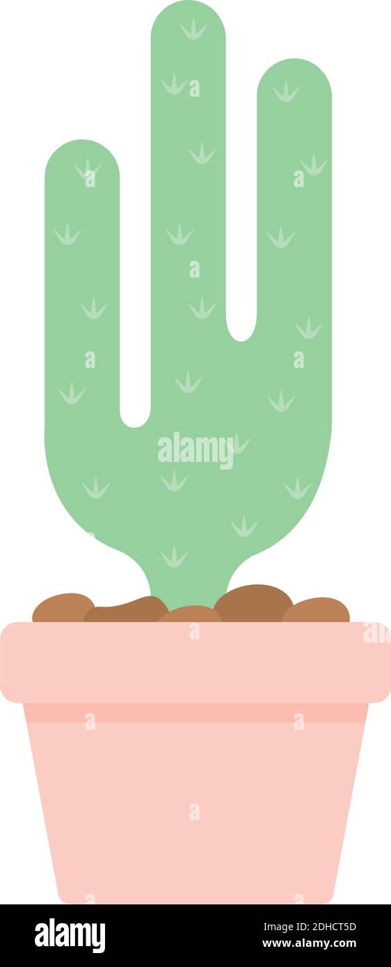 cactus over a salmon color pot Stock Vector Image & Art - Alamy