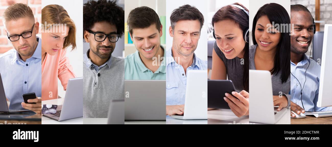 Team diverse women using laptop hi-res stock photography and images - Alamy