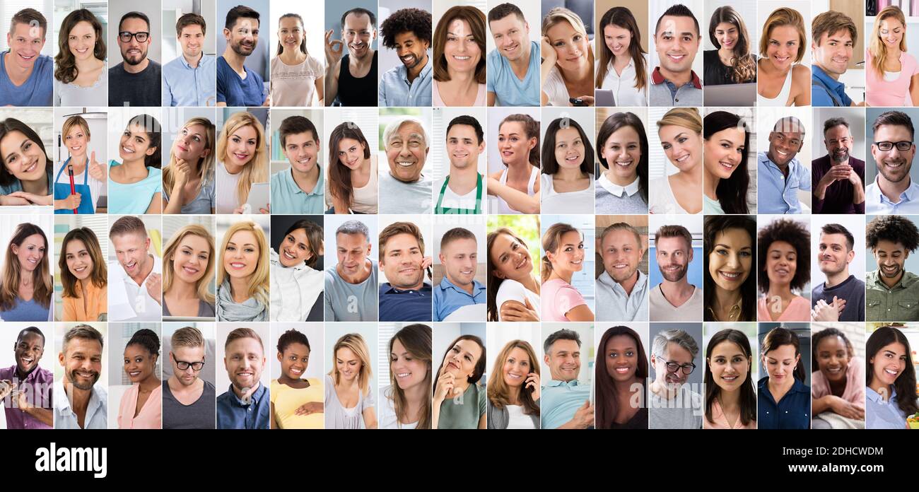 Diverse People Face Or Avatar Portrait Collage Stock Photo - Alamy