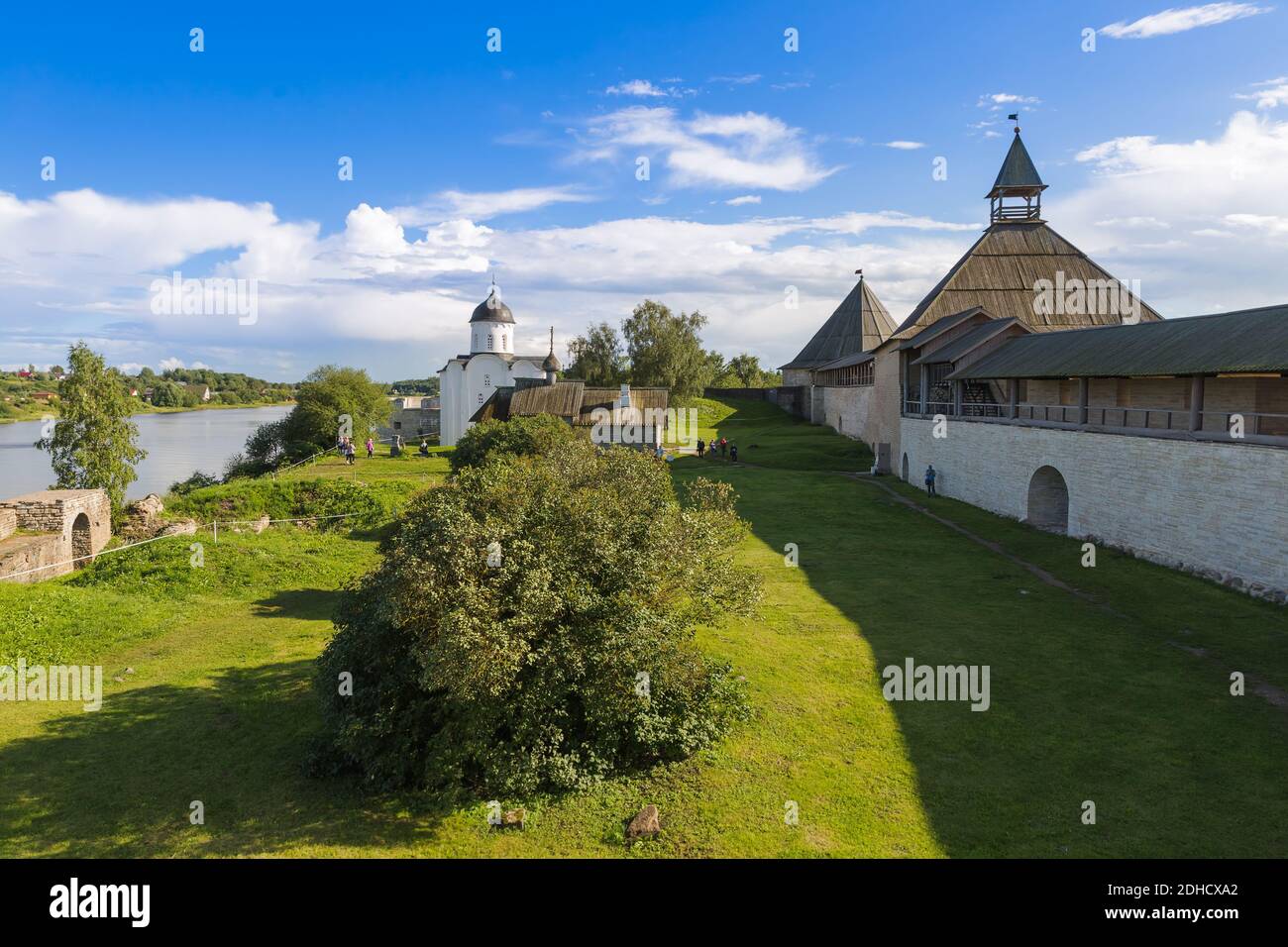 Ancient historical old Ladoga fortress in the village of Staraya Ladoga ...