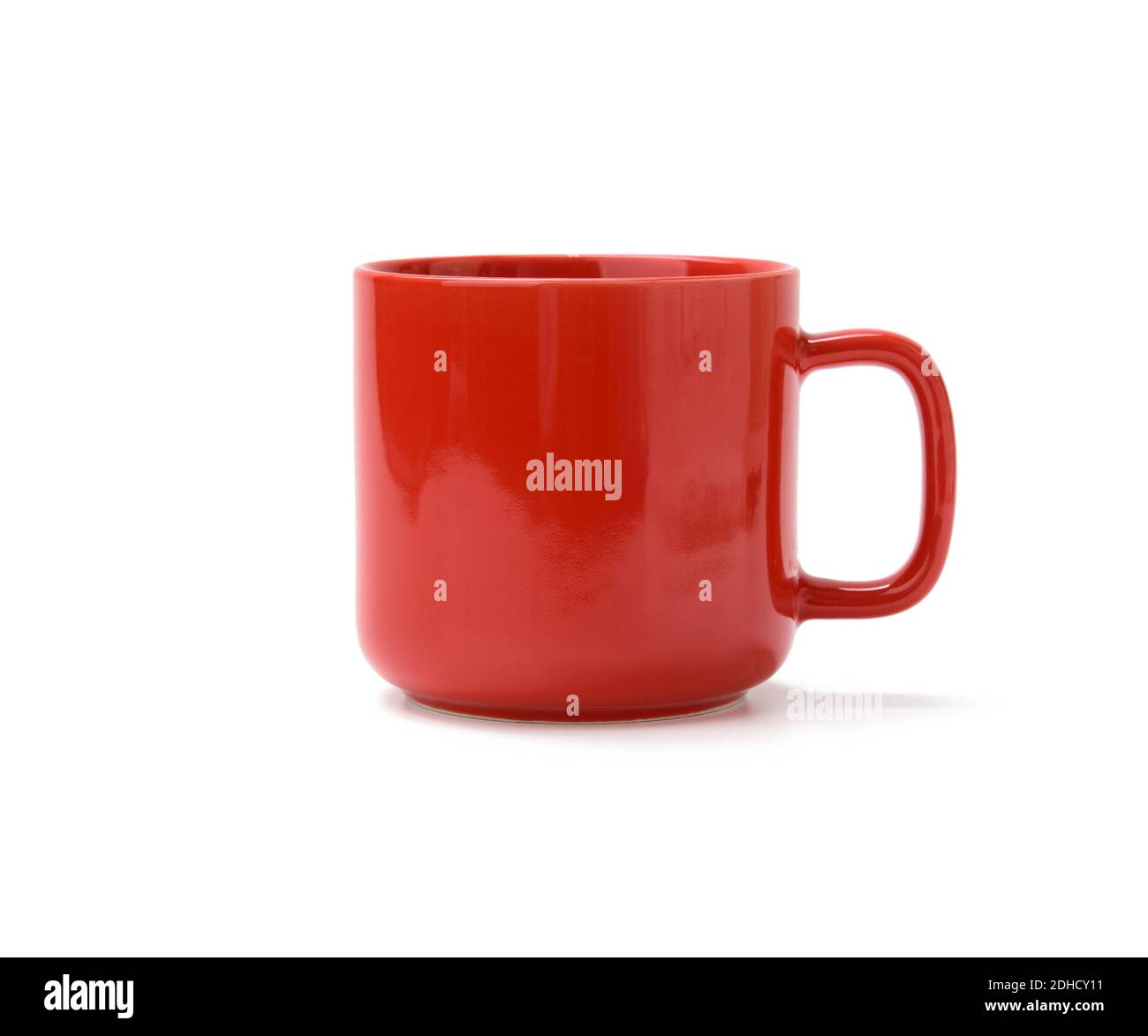Red ceramic mug with handle isolated on white background Stock Photo ...