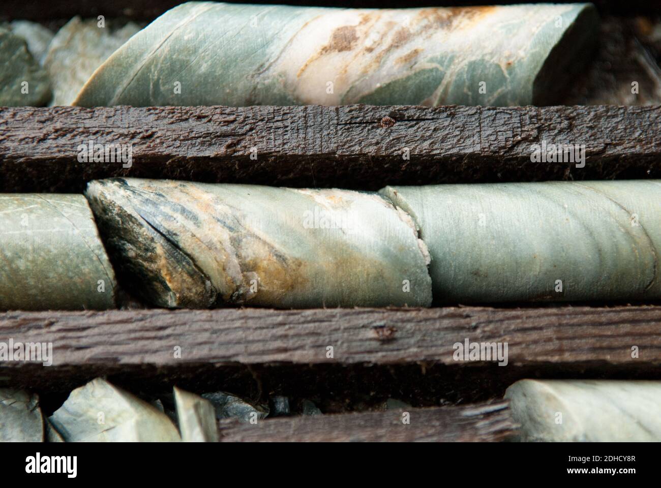 a large library of drilled core samples used by geologists to determine ...
