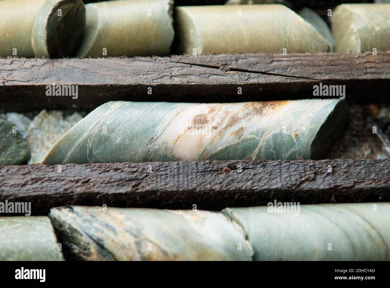 a large library of drilled core samples used by geologists to determine ...