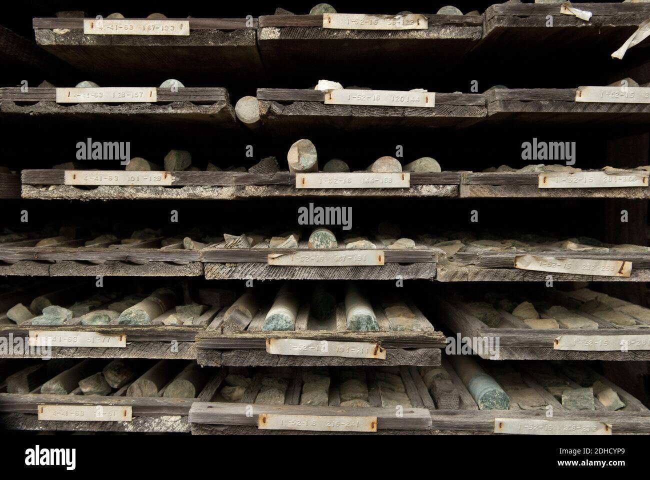a large library of drilled core samples used by geologists to determine ...