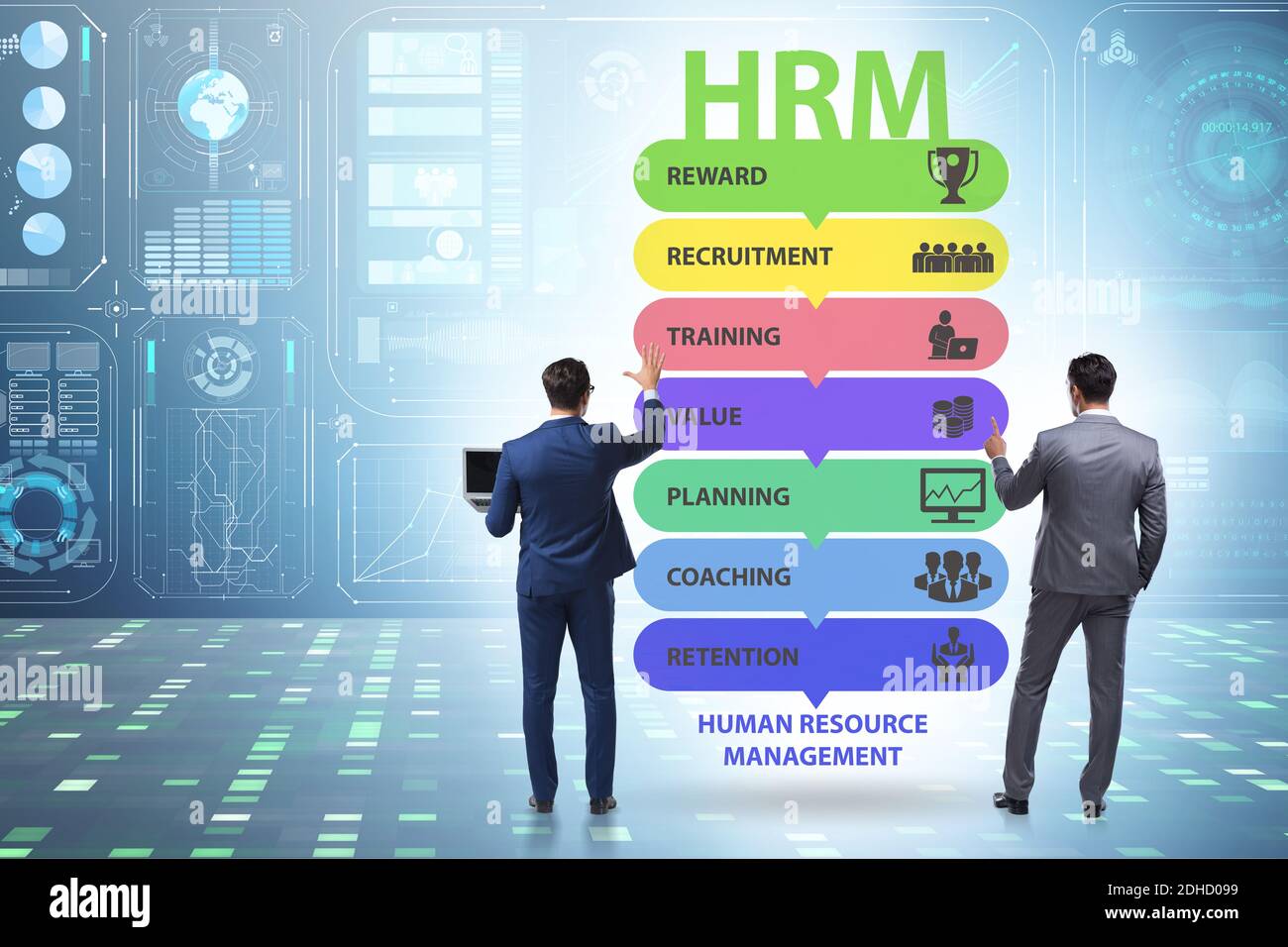 HRM - Human resource management concept with businessman Stock Photo ...