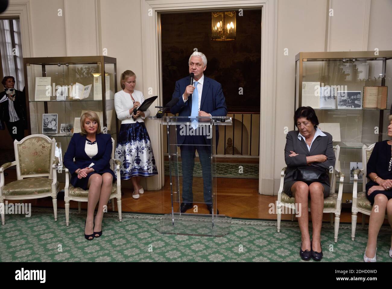 Alexandre Orlov, Catherine Bréchignac attending the launch ceremony of ...