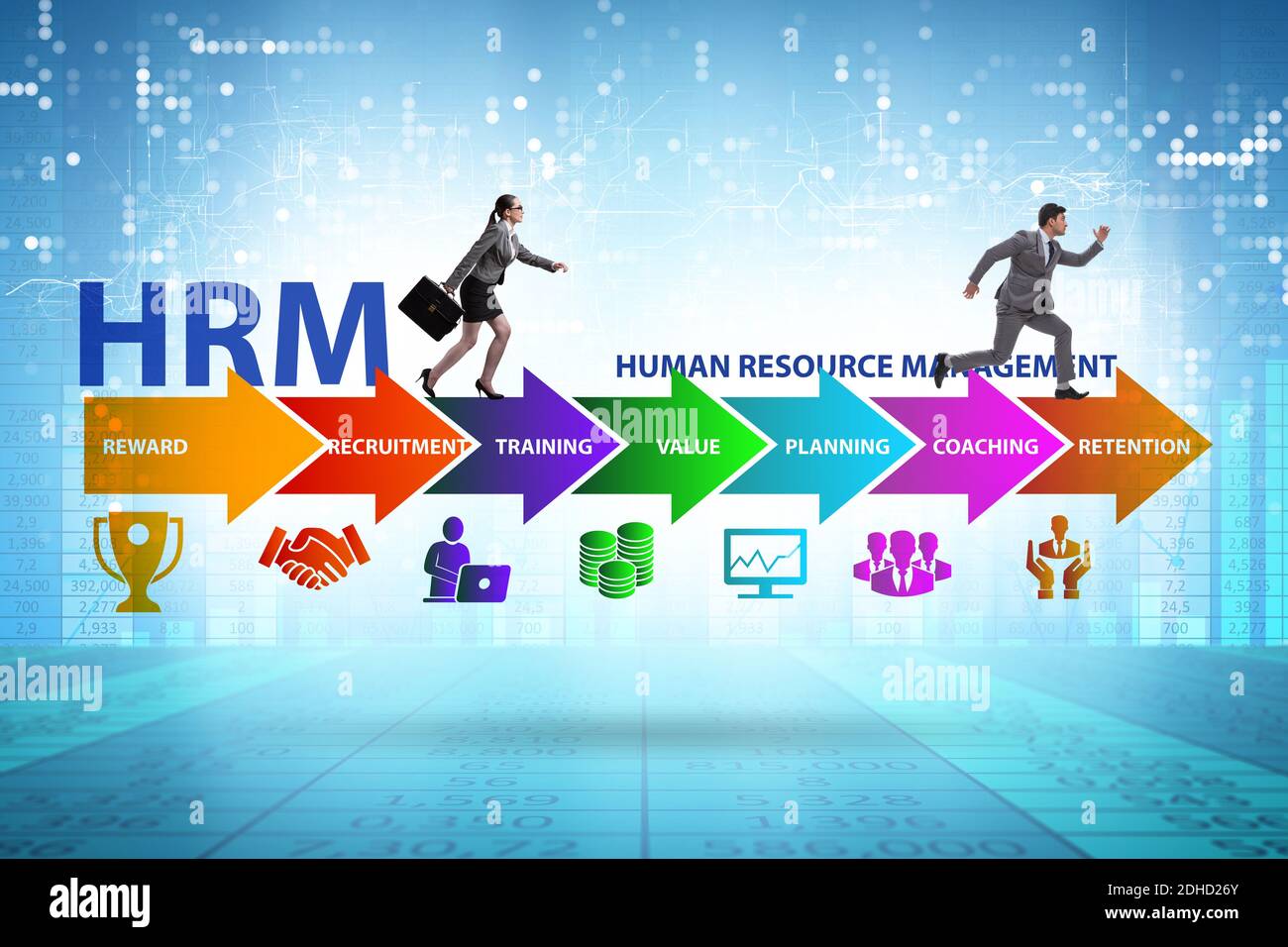 HRM - Human resource management concept with businessman Stock Photo ...