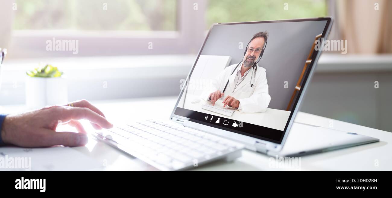 Video call doctor hi-res stock photography and images - Alamy