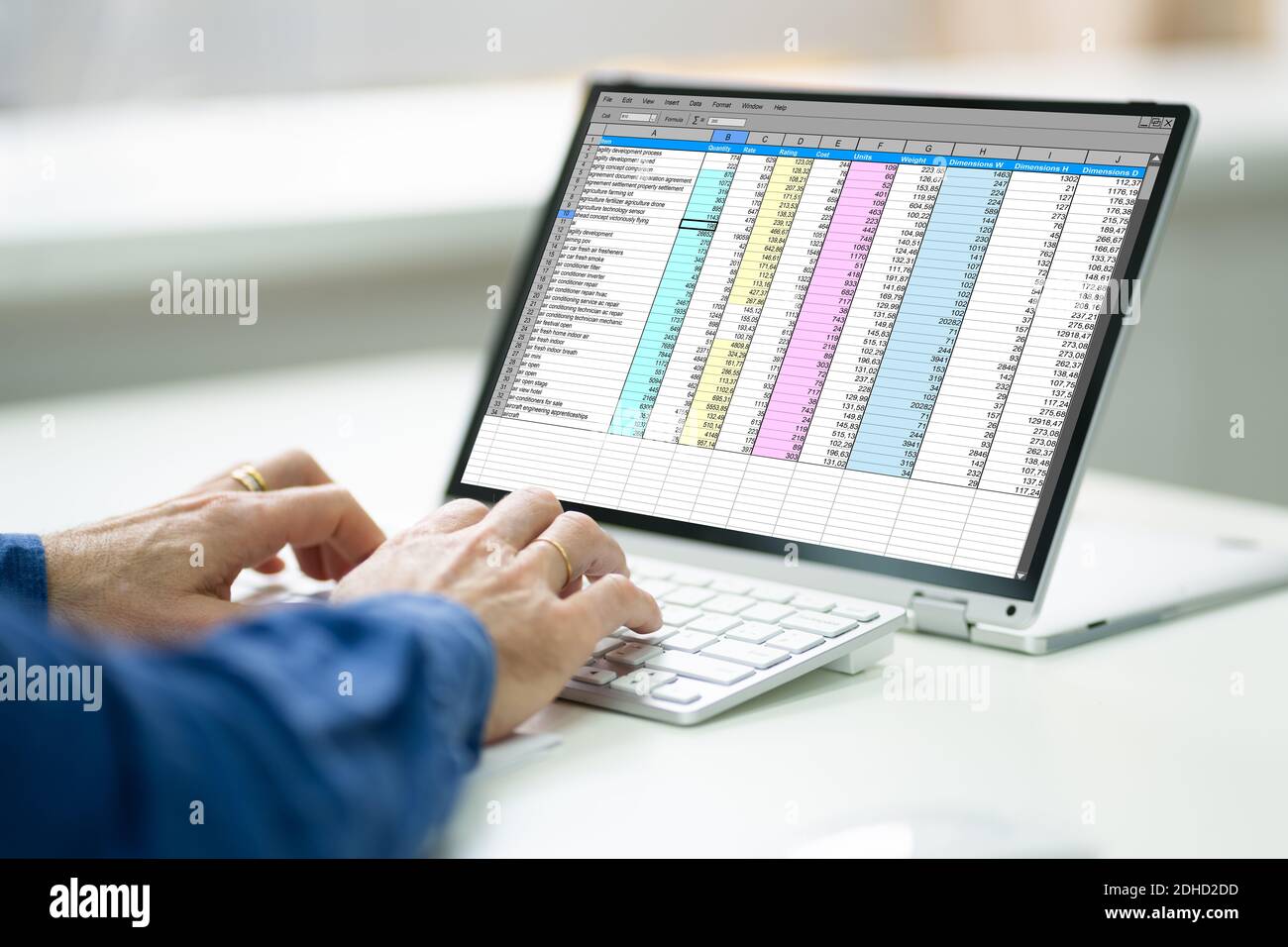 Working With Digital Software Spreadsheet Report On Screen Stock Photo ...