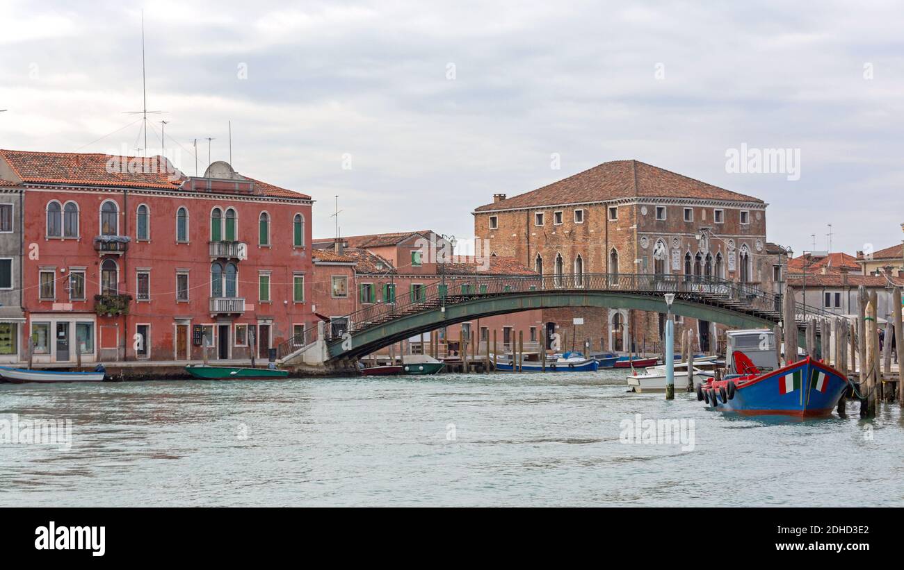 Footbridge Over Canal in Murano Island Venice Italy Stock Photo - Alamy