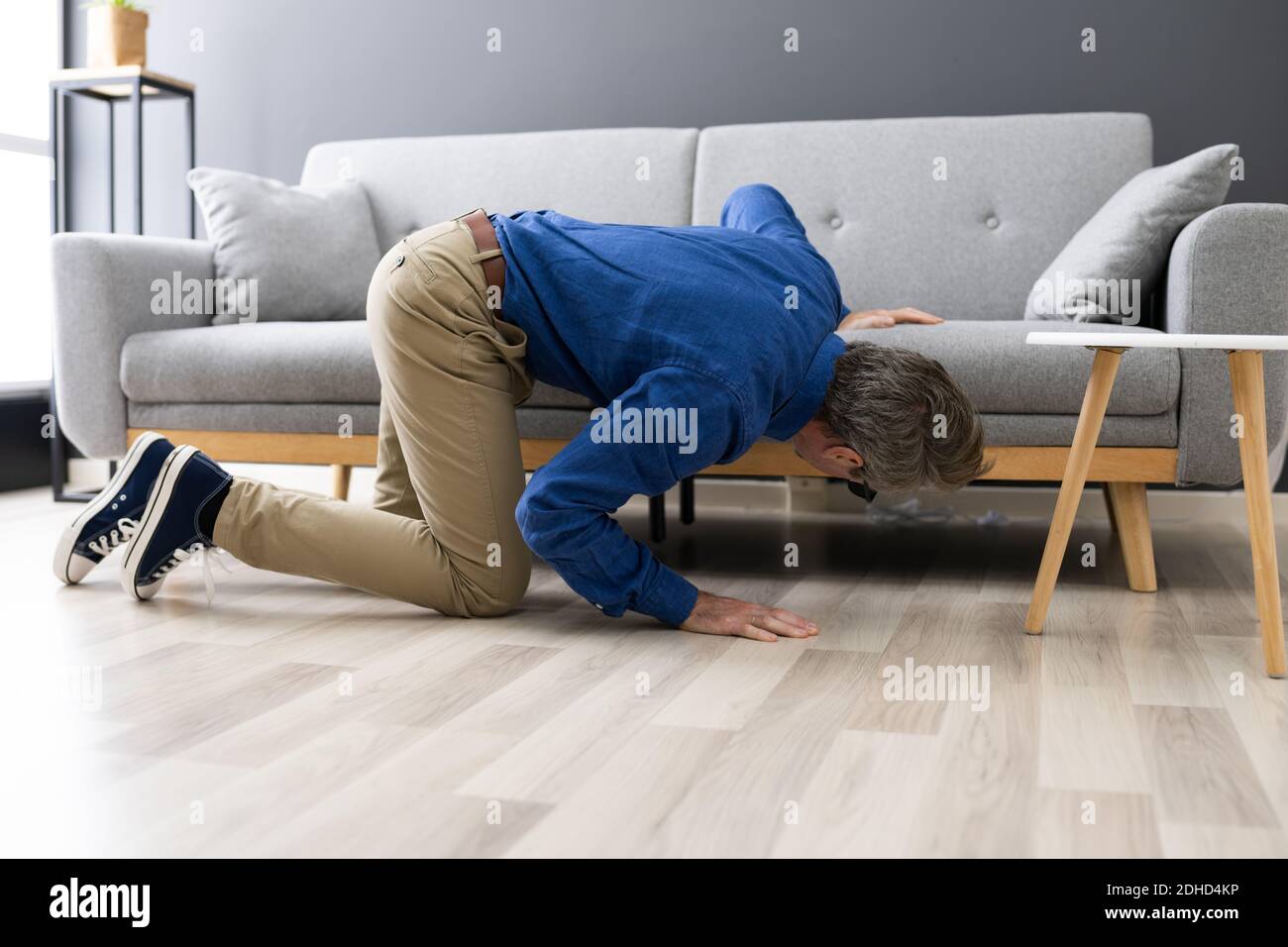 Lost Something. Looking For Waller Or Searching Keys Stock Photo - Alamy