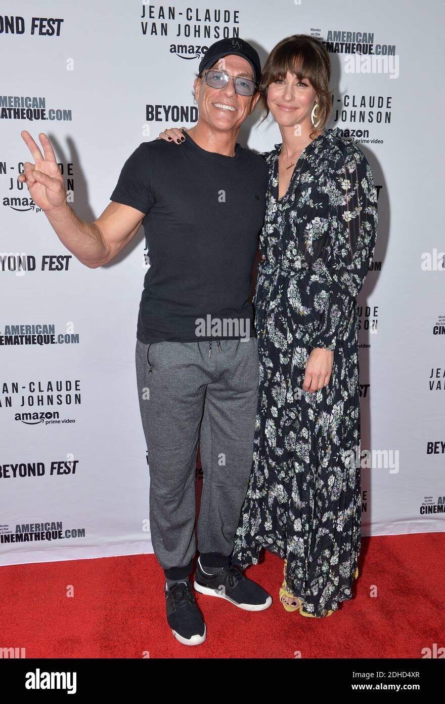 Jean-Claude Van Damme and Kat Foster attend the Beyond Fest screening ...