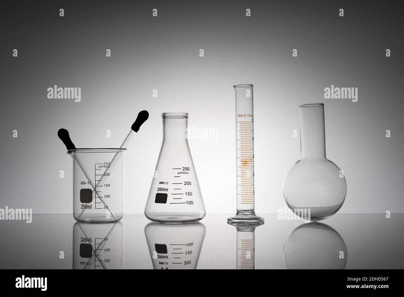 A closeup shot of laboratory flasks, beakers, and tubes Stock Photo - Alamy