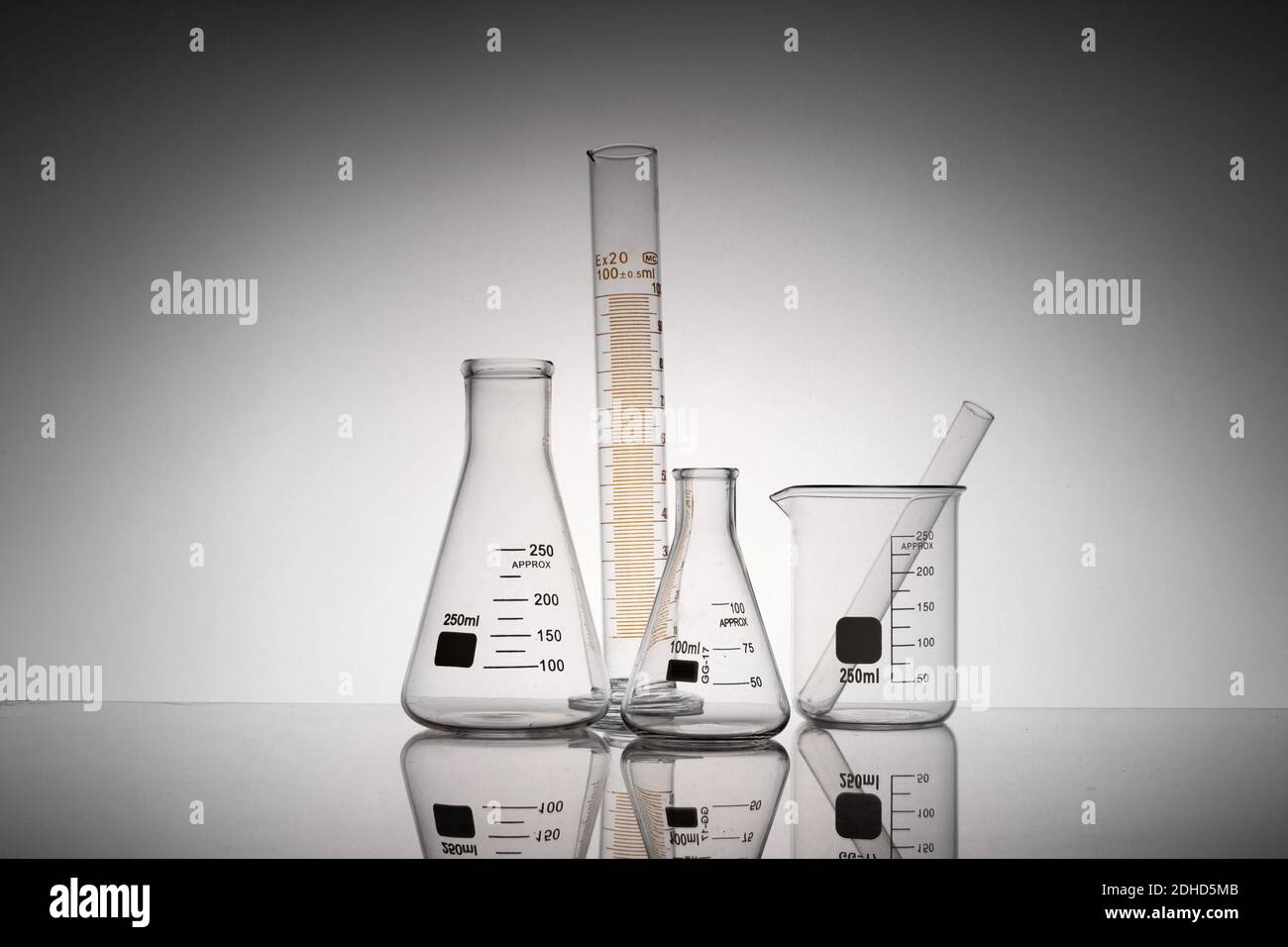 A closeup shot of laboratory flasks, beakers, and tubes Stock Photo - Alamy