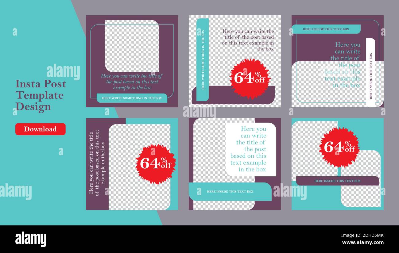 Social media post template collection. Trendy editable Instagram Post ...