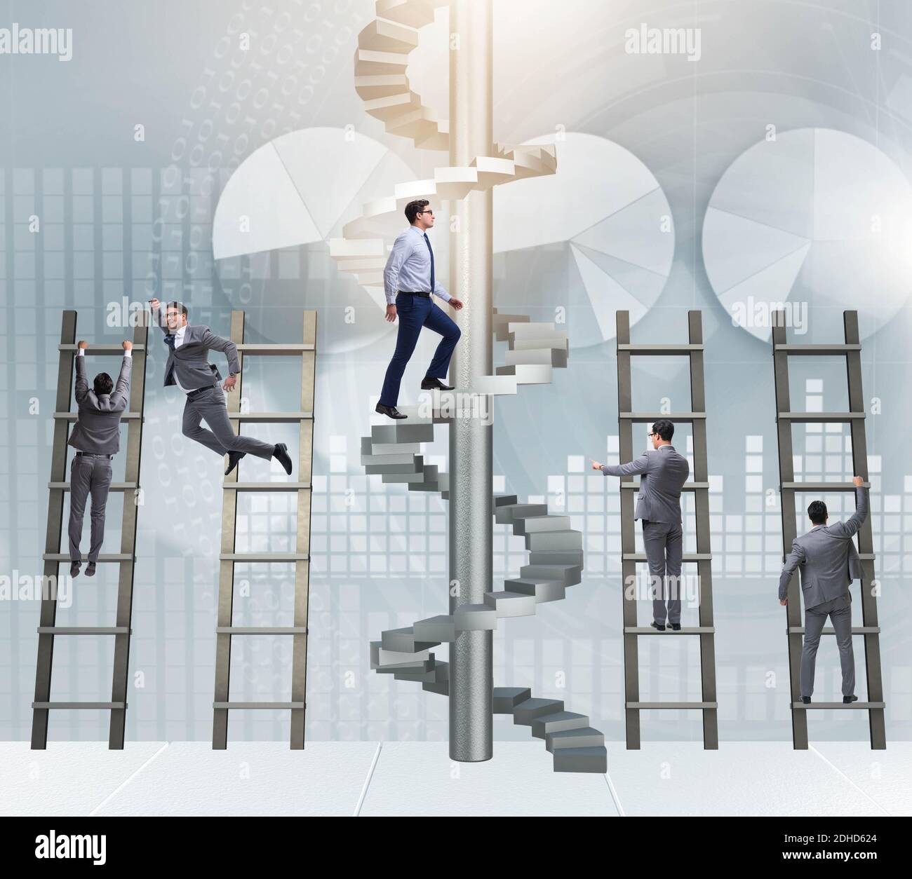 Competition concept with businessman beating competitors Stock Photo ...