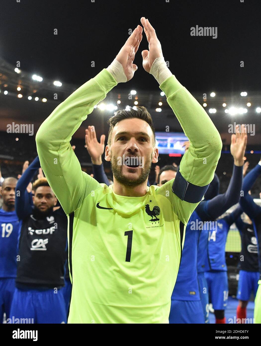 France's Joy Hugo Lloris during the World Cup Group A qualifying soccer ...