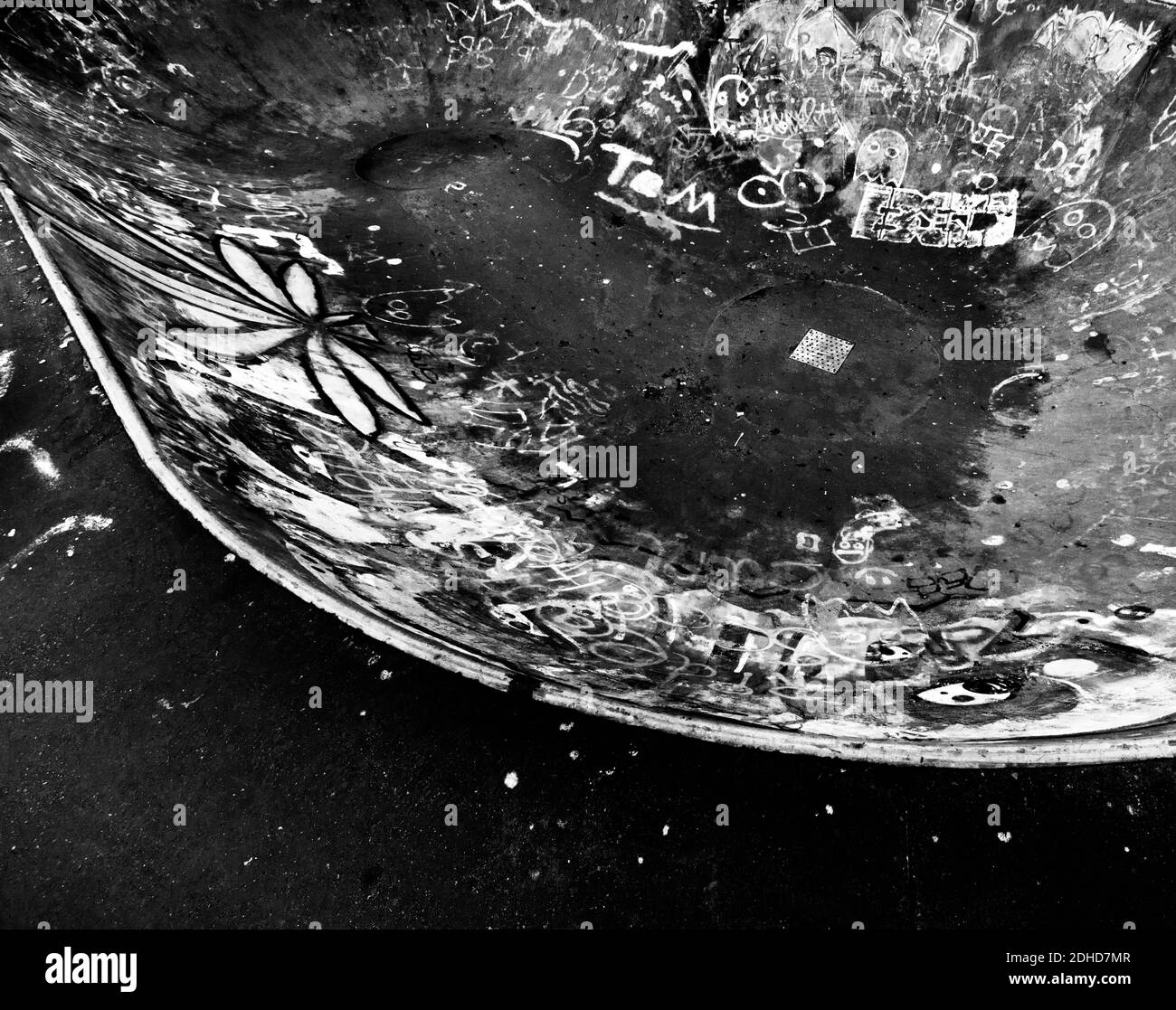 Gritty urban scene showing the graffiti and street art at the BMX and ...