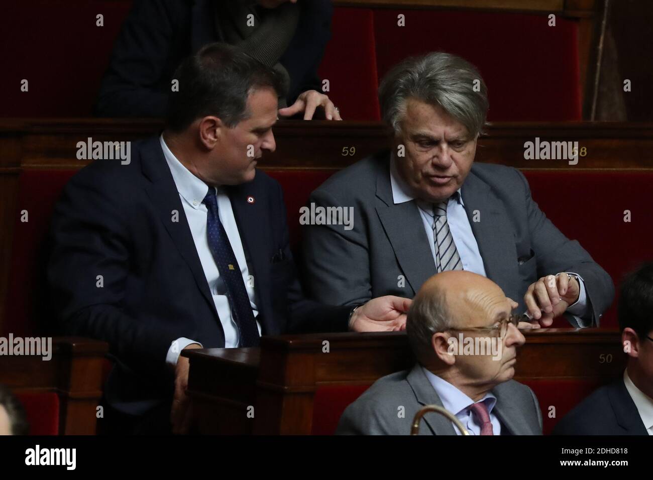 Front National's Member of Parliament Louis Alliot and Gilbert Collard ...