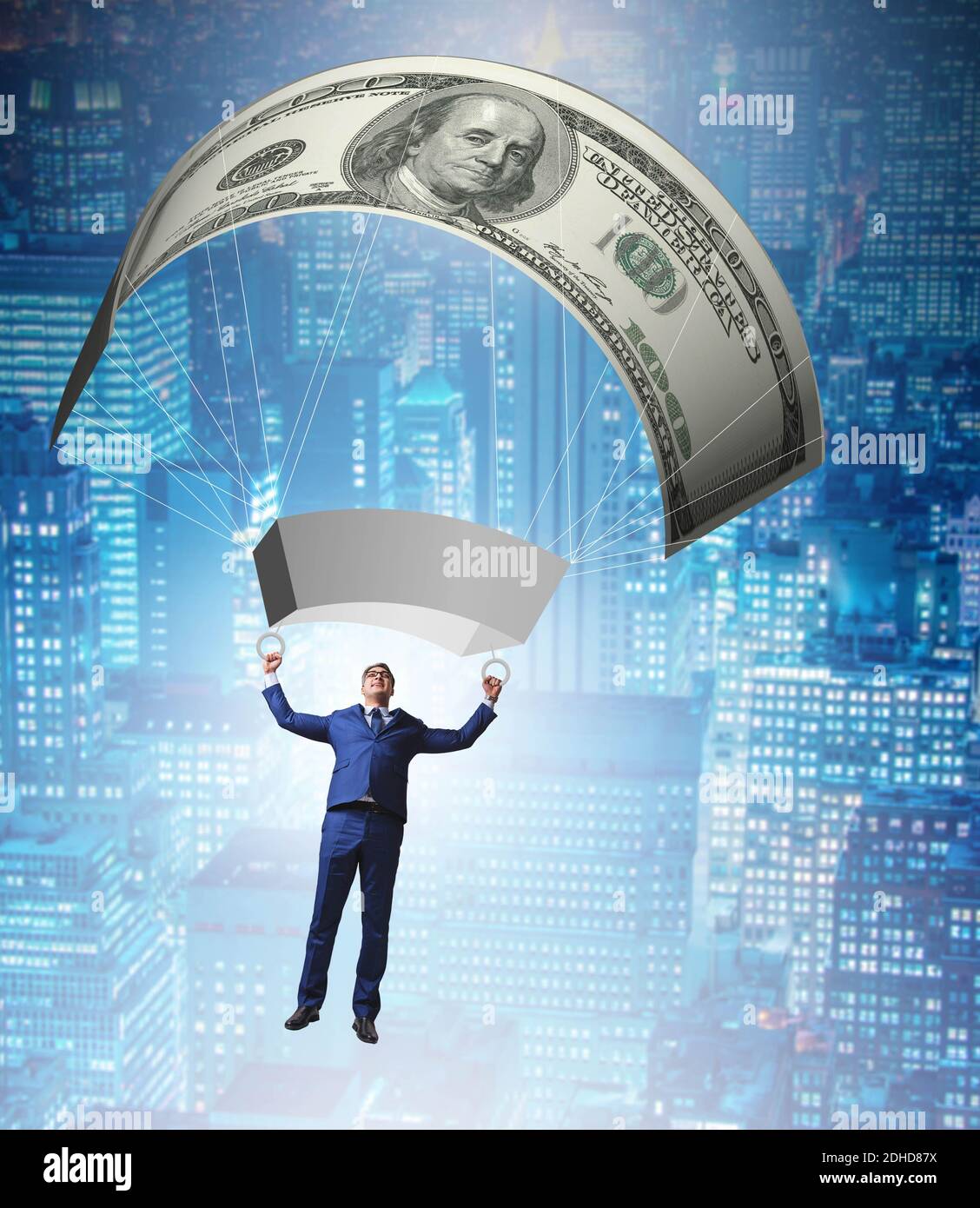 Golden parachute businessman hi-res stock photography and images - Alamy