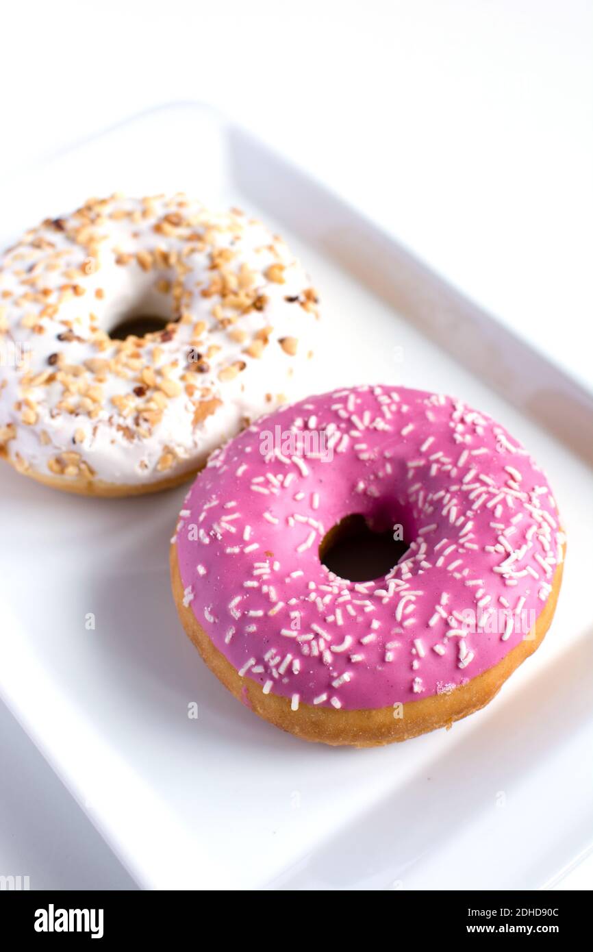 Donuts party isolated on white hi-res stock photography and images - Alamy