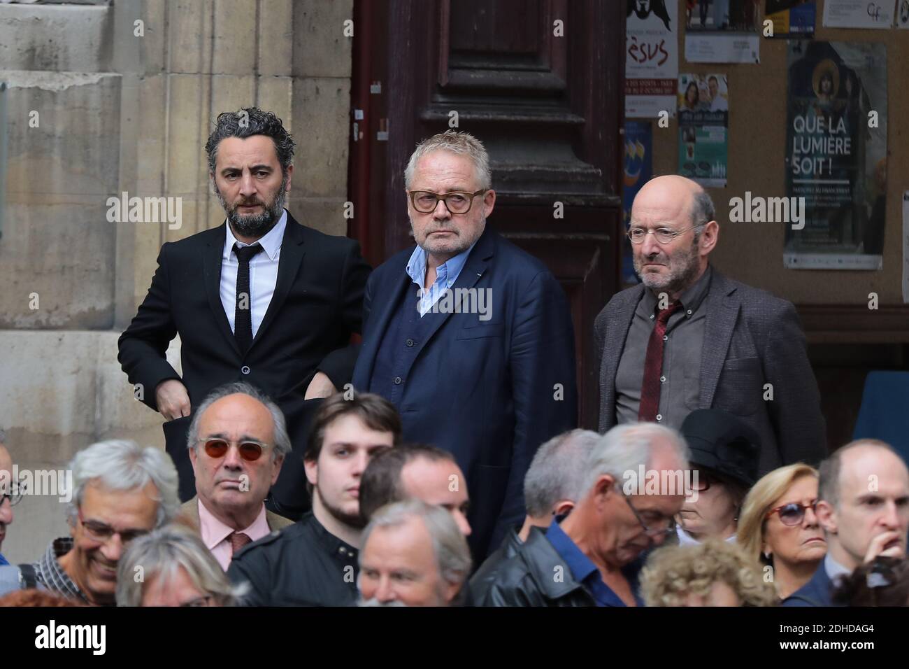 Dominique Segall attending funerals of french actor Jean Rochefort, in ...