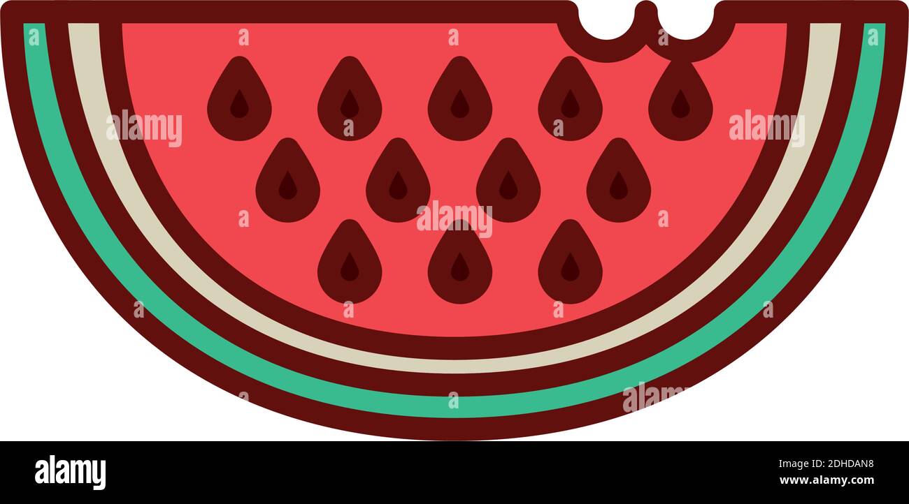 watermelon with red color on a white background Stock Vector Image ...