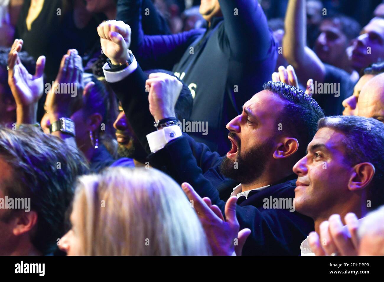 Cyril Hanouna attends the international heavyweight Boxing Match ...
