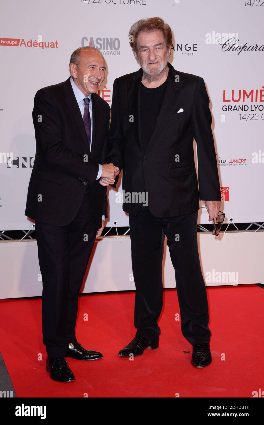 Minister of Interior Gerard Collomb and Eddy Mitchell attending a ...