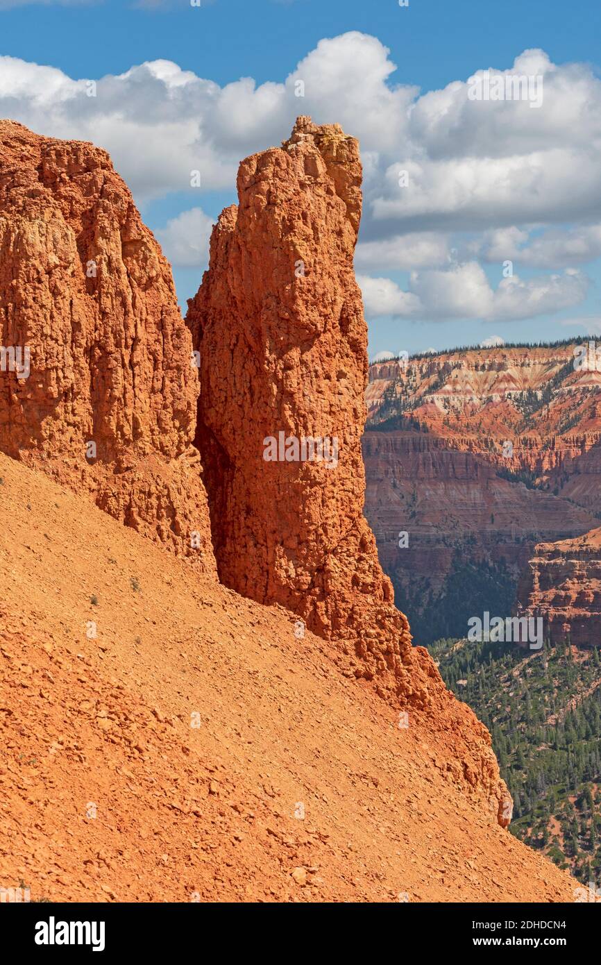 Siltstone Pinnacle on a Mountainside at the Ramparts Overlook in Cedar ...