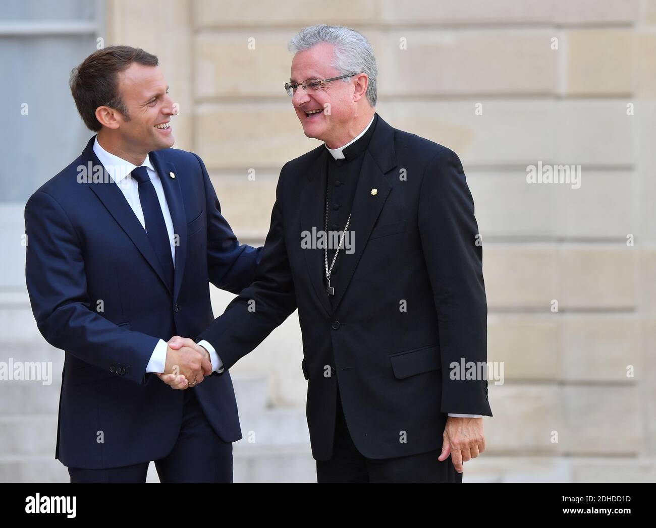 French President Emmanuel Macron receives Archbishop of Urgell and Co ...